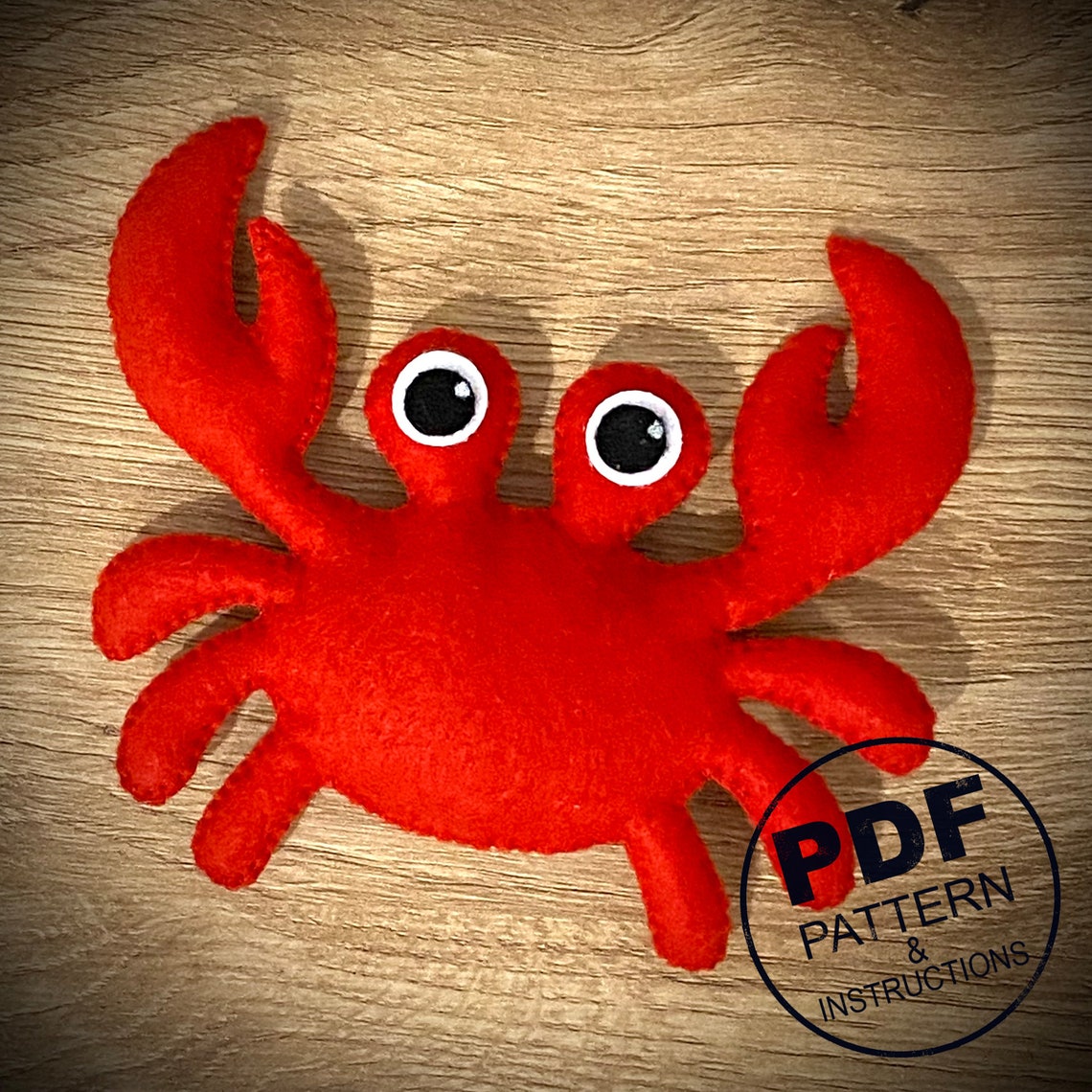 Felt Crab Sewing Pattern: Ocean Animal Ornament (PDF Pattern) - Etsy UK