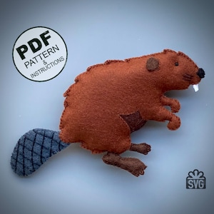 Beaver Sewing Pattern PDF and SVG. Stuffed Beaver Pattern. Felt Animals ...