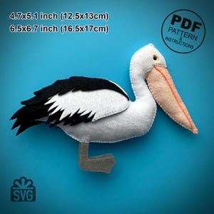 Pelican Sewing Pattern PDF and SVG. Bird Pattern. Felt Animals Pattern ...