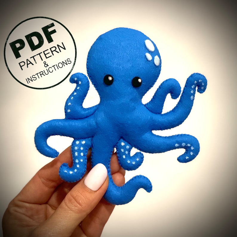 Octopus Sewing Pattern PDF. Ocean Felt Toys Pattern. Coastal - Etsy UK