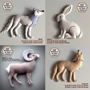 Felt Animals Sewing PDF Pattern and SVG. Stuffed Animals DIY. Felt Toys ...