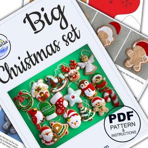 Felt Christmas Ornaments Sewing Pattern PDF and SVG. Felt Gingerbread ...