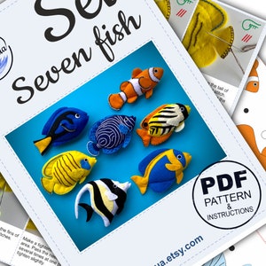 Felt Fish Sewing Pattern PDF and SVG. Felt Fish Pattern. Tropical Fish ...