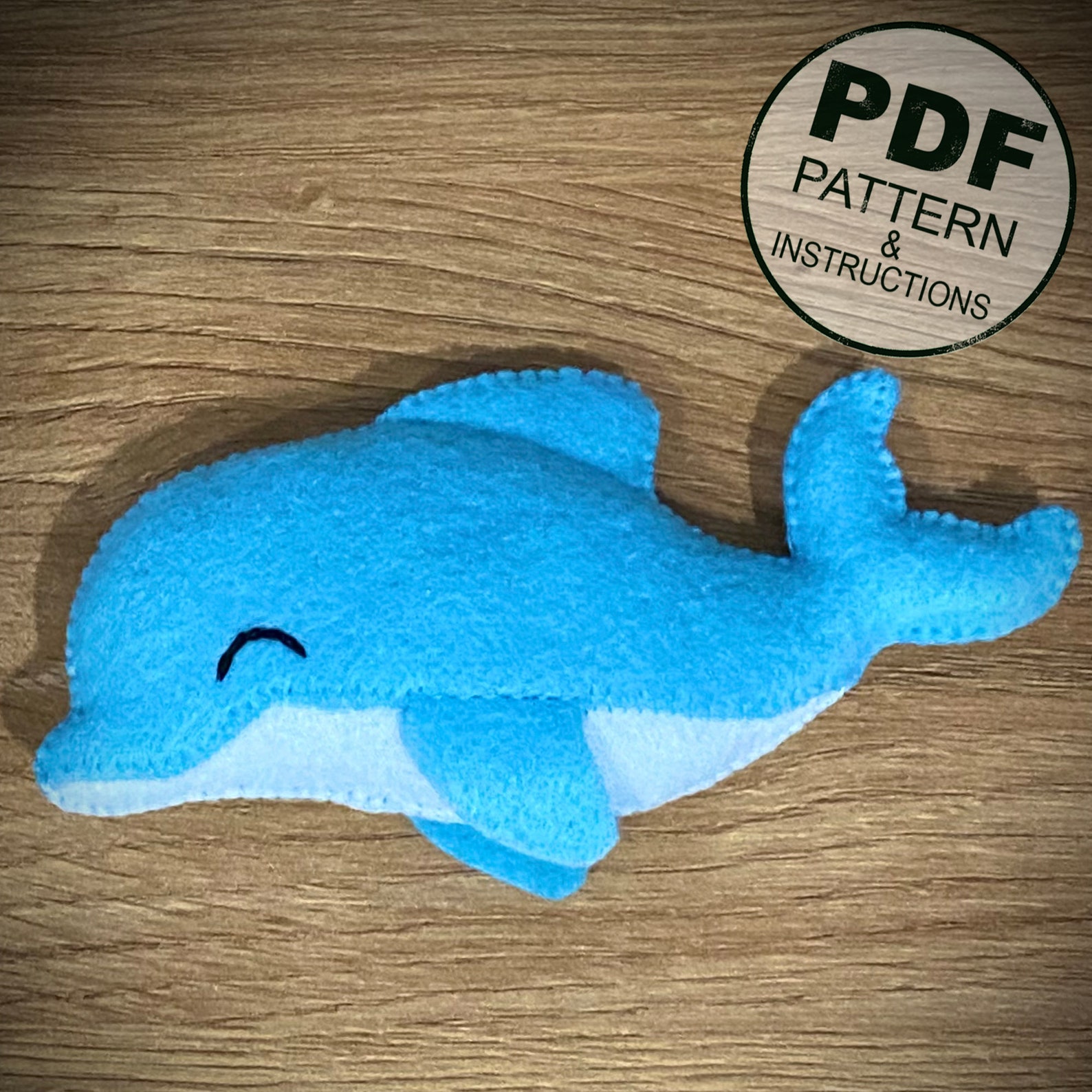 Dolphin Sewing Pattern PDF. Felt Eco Toy Easy Pattern. Ocean Animals ...