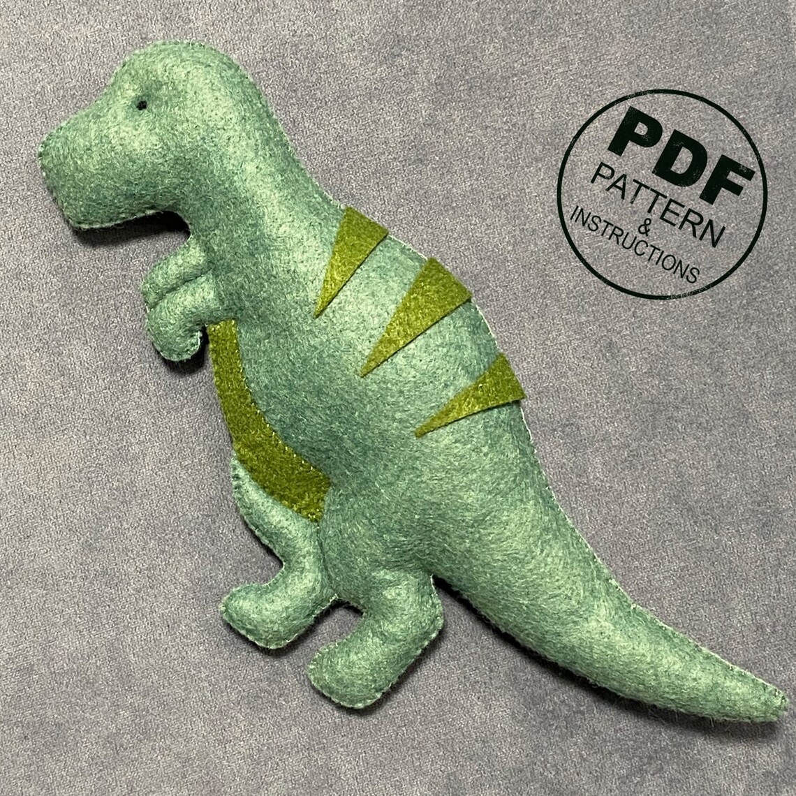 Felt T-rex Sewing Pattern, Dinosaur Plush Ornament (PDF Pattern) - Etsy