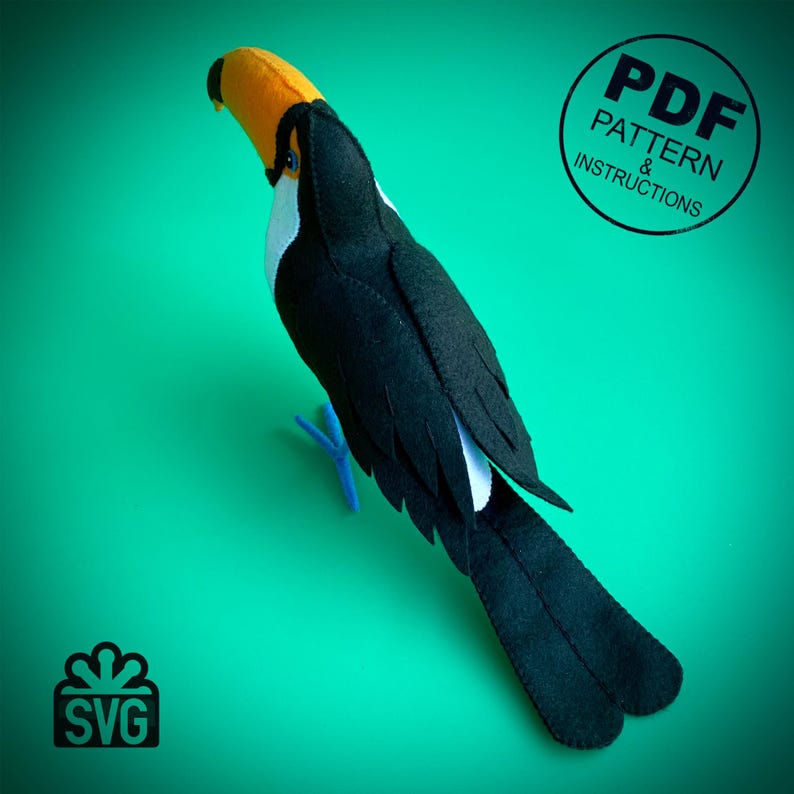 Toucan Bird Felt Sewing Pattern PDF and SVG. Toucan DIY. Felt Birds ...