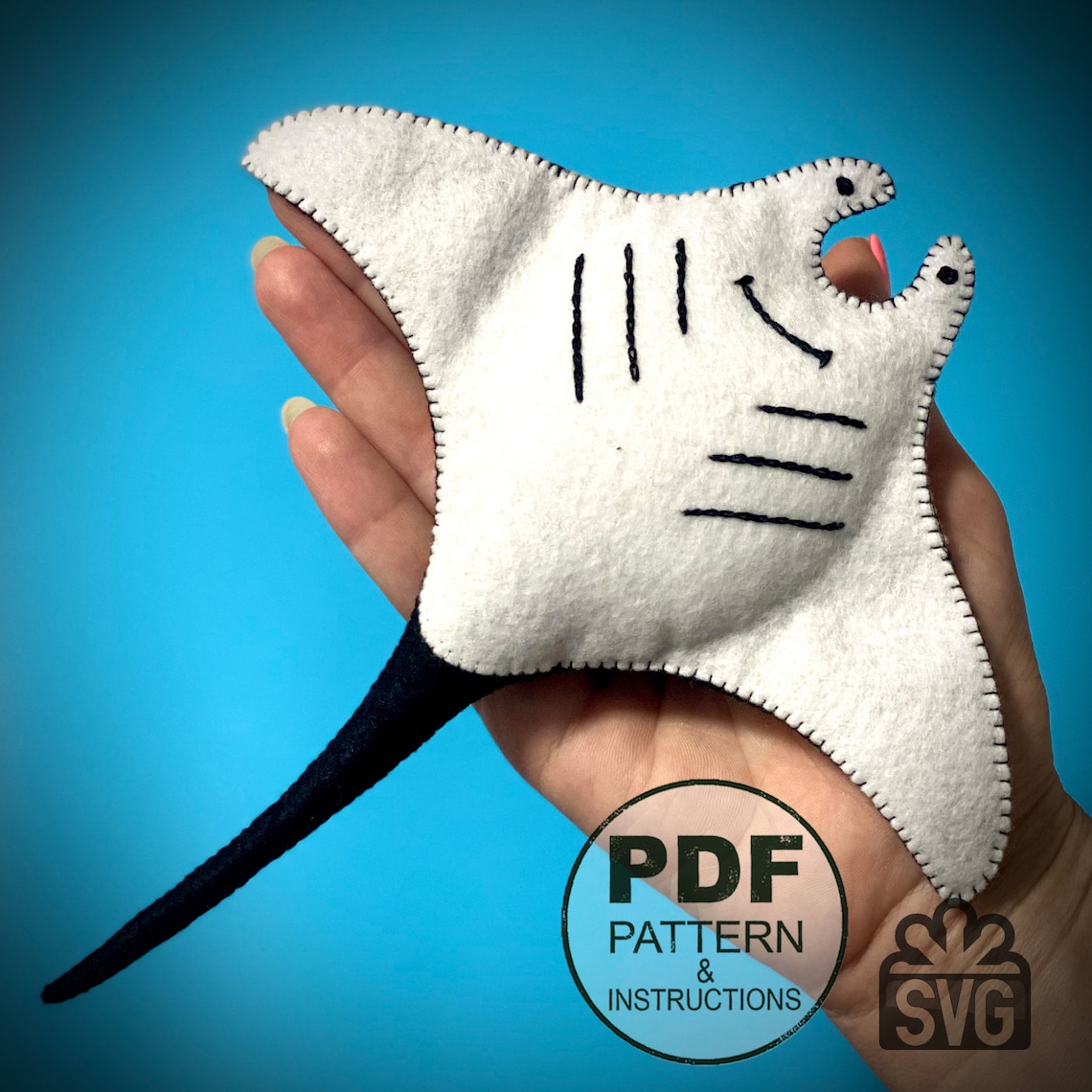 Ocean Animals Sewing Pattern PDF and SVG. Felt Sea Animal Toys Easy ...