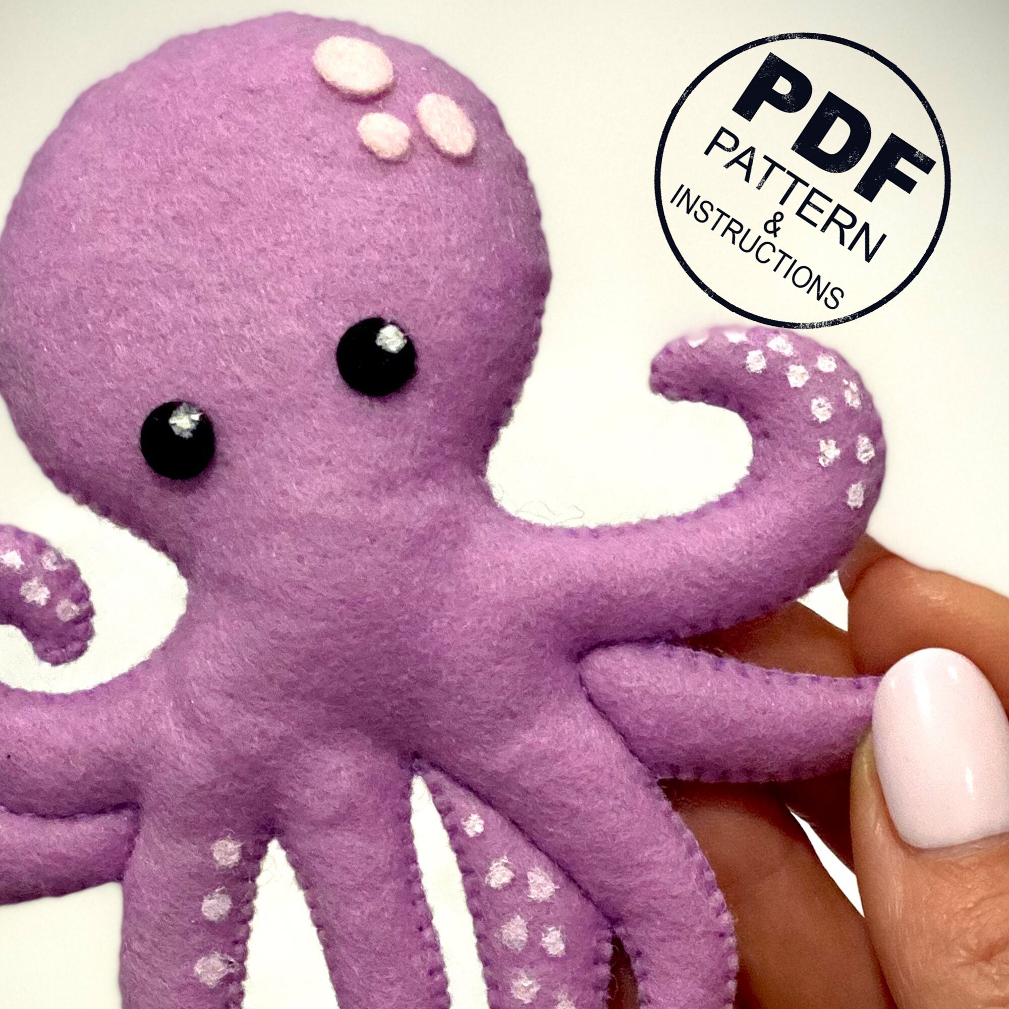 Octopus Sewing Pattern PDF. Ocean Animals Pattern. Coastal Felt Toys ...