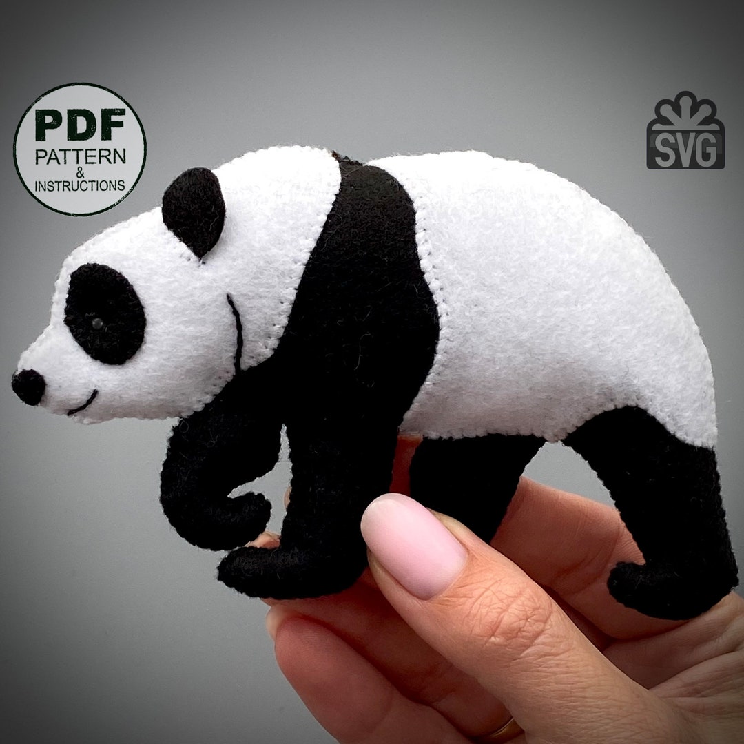 Panda Bear Sewing Pattern PDF and SVG. Felt Animals Pattern. Felt Toys ...