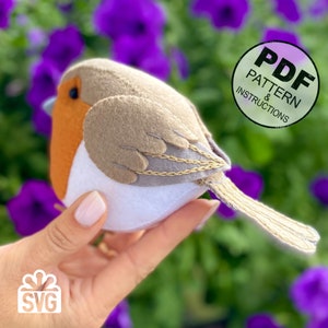 Felt Robin Bird Sewing Pattern PDF and SVG. Felt Toys Pattern. Felt ...