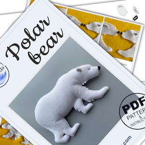 Polar Bear Sewing Pattern PDF and SVG. Felt Animals Pattern. Felt Toys ...