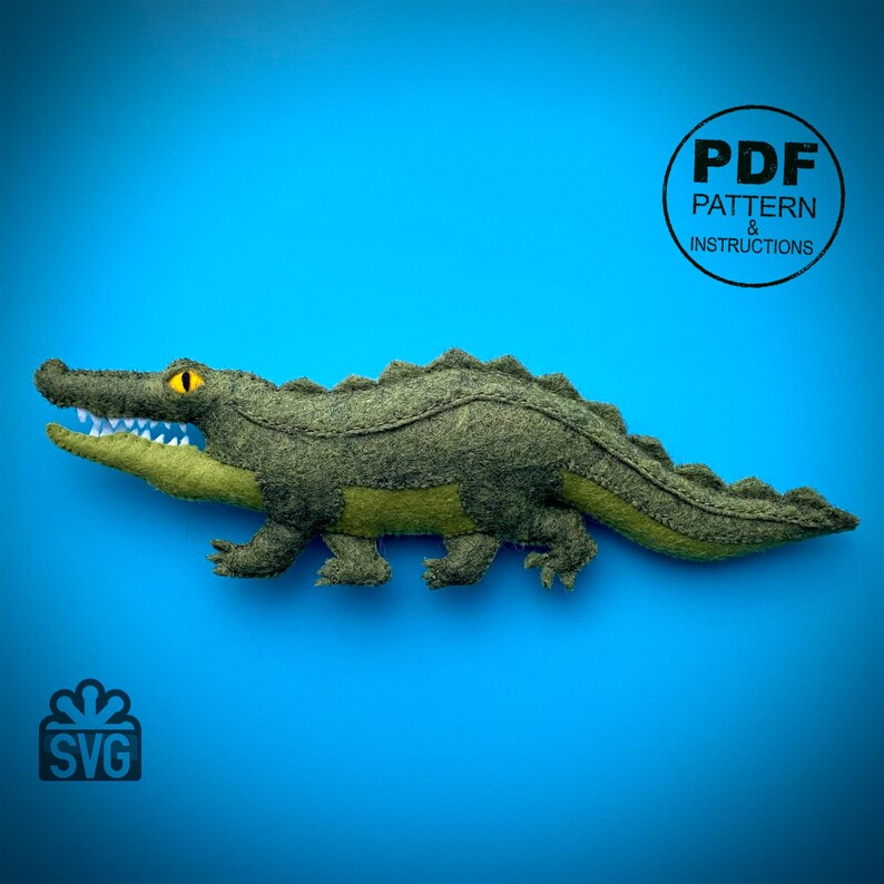 Felt Crocodile Sewing Pattern, Stuffed Animal DIY (PDF Pattern) - Etsy UK