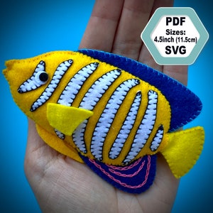 Felt Fish Sewing Pattern PDF and SVG. Tropical Fish. Ocean Pattern ...