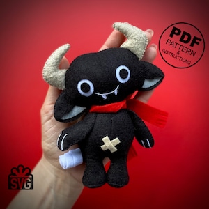 Halloween Sewing Pattern PDF and SVG. Felt Little Devil Pattern. Imp ...