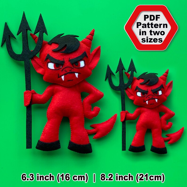 Felt Devil Sewing Pattern, Halloween Ornament (PDF & SVG) - Etsy Canada