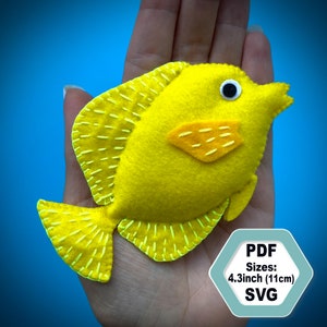 Tropical Fish Sewing Pattern PDF and SVG. Felt Pattern. Tropical Fish ...
