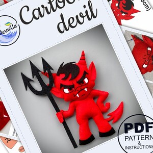 Felt Devil Sewing Pattern PDF and SVG. Halloween Ornament. Little Devil ...