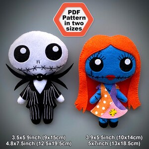 Felt Jack and Sally Doll Sewing Pattern (PDF & SVG) - Etsy