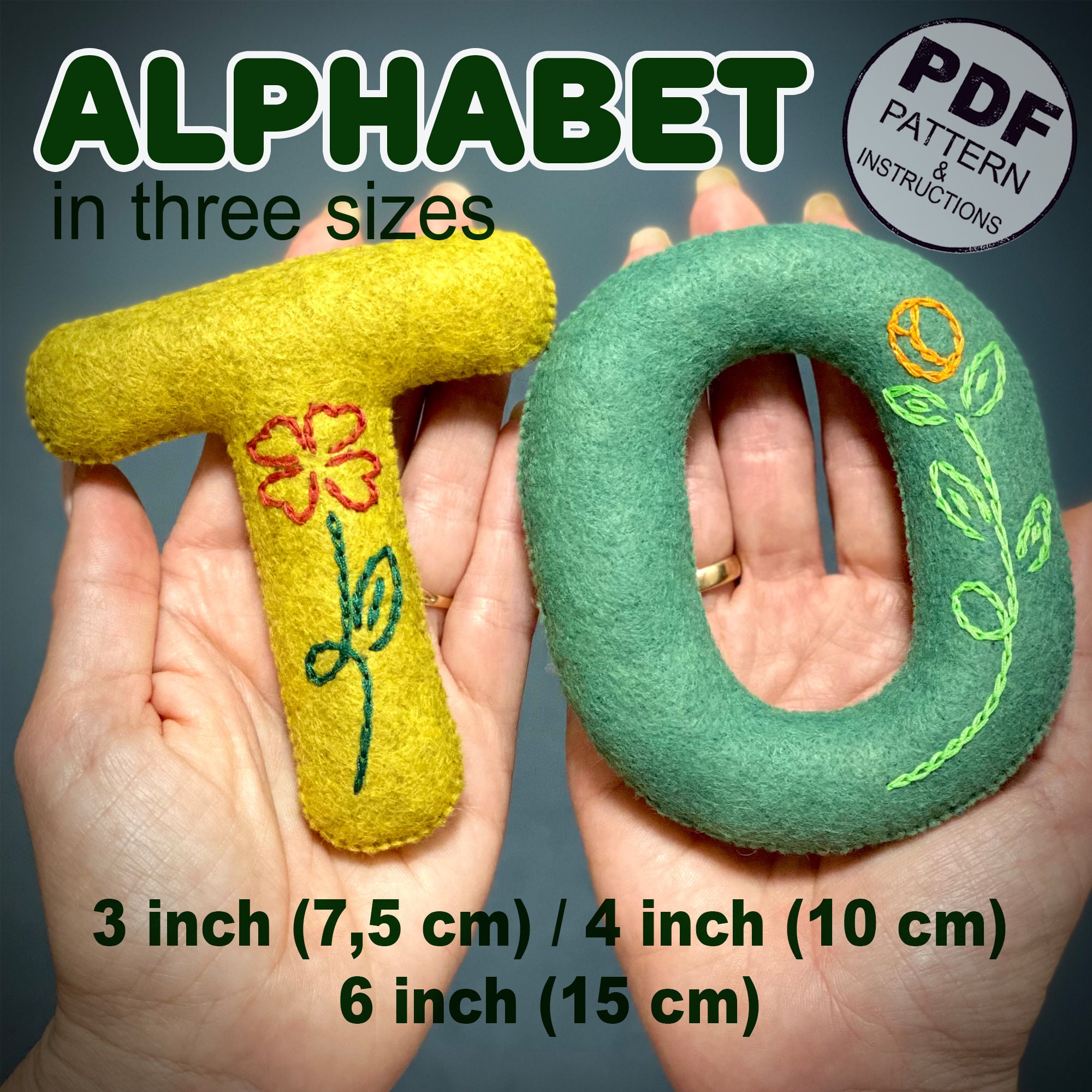 Felt Letters Sewing Pattern PDF. Banner Name Soft Plush Latters DIY ...