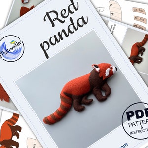 Red Panda Sewing Pattern PDF and SVG. Felt Animals Pattern. Felt Toys ...