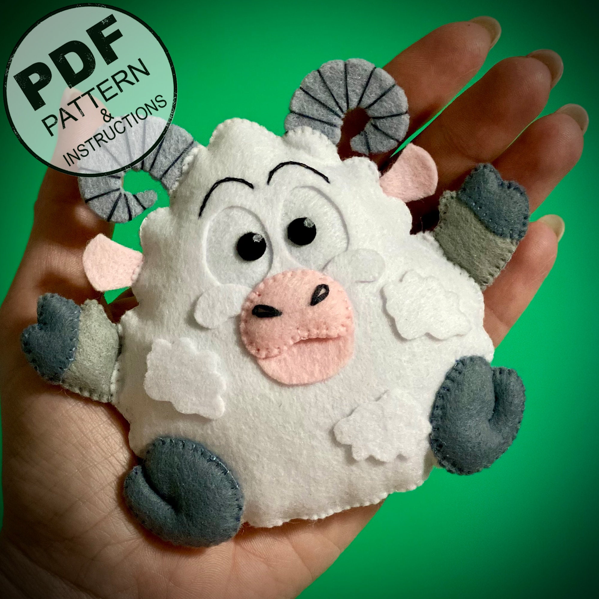 Farm Animals Sewing Pattern PDF horse, Donkey, Sheep, Ram. Felt Toys ...