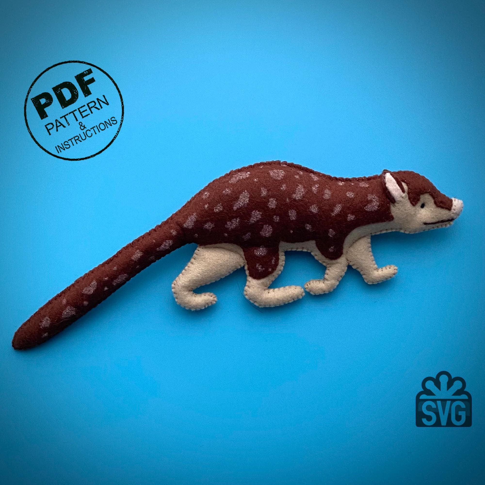 Felt Tiger Quoll Sewing Pattern: Australian Animal Plush Toy (PDF & SVG ...