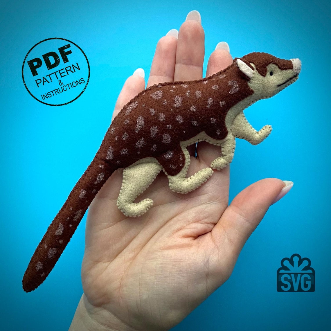 Felt Tiger Quoll Sewing Pattern: Australian Animal Plush Toy (PDF & SVG ...