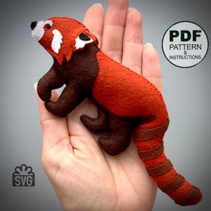 Red Panda Sewing Pattern PDF and SVG. Felt Animals Pattern. Felt Toys ...