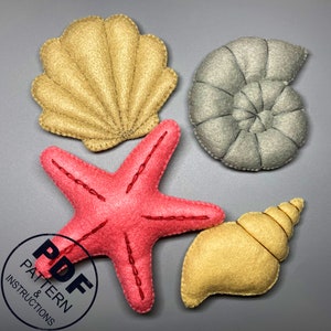 Seashells Sewing Pattern PDF. Coastal Ornaments Decor. Sea Stars Easy ...