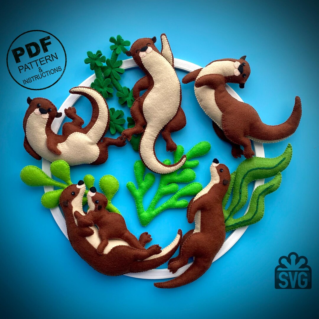Felt Otter Baby Mobile PDF Pattern, Ocean Nursery Decor (DIY) - Etsy
