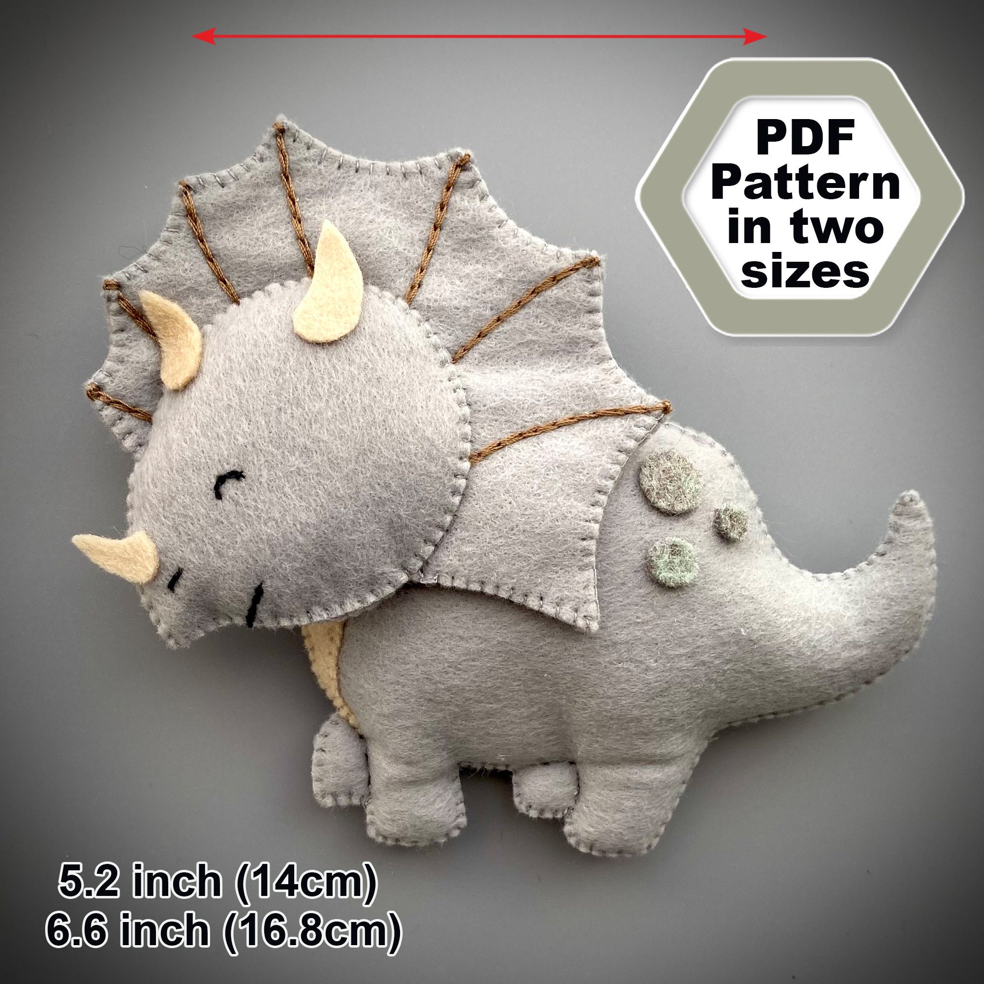 Dinosaurs Sewing Pattern PDF and SVG SET. Dino Sewing Pattern. Felt ...
