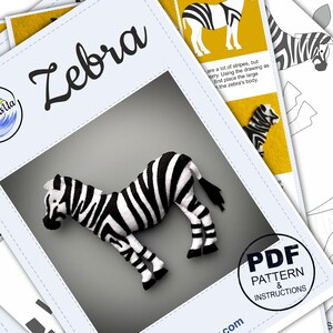 Felt Zebra Sewing PDF Pattern and SVG. Stuffed Animals DIY. Felt Toys ...