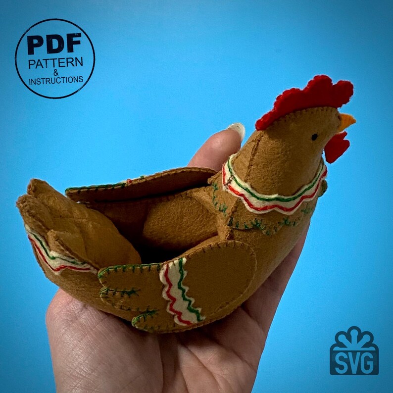 Easter Chicken Sewing Pattern PDF and SVG. Felt Toys. Egg Cozy. Hen ...