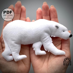 Polar Bear Sewing Pattern PDF and SVG. Felt Animals Pattern. Felt Toys ...