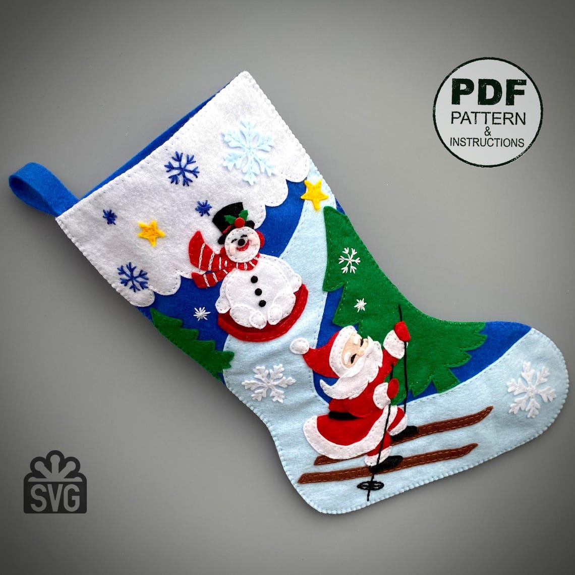 Christmas Stocking Sewing Pattern. PDF and SVG. Felt Christmas ...