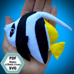 Felt Fish Sewing Pattern PDF and SVG. Tropical Fish. Ocean Pattern ...