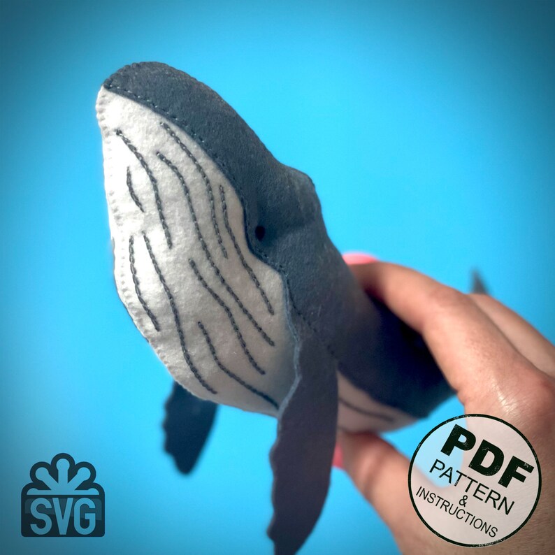 Humpback Whale Sewing Pattern PDF and SVG. Ocean Animals Pattern. Felt ...