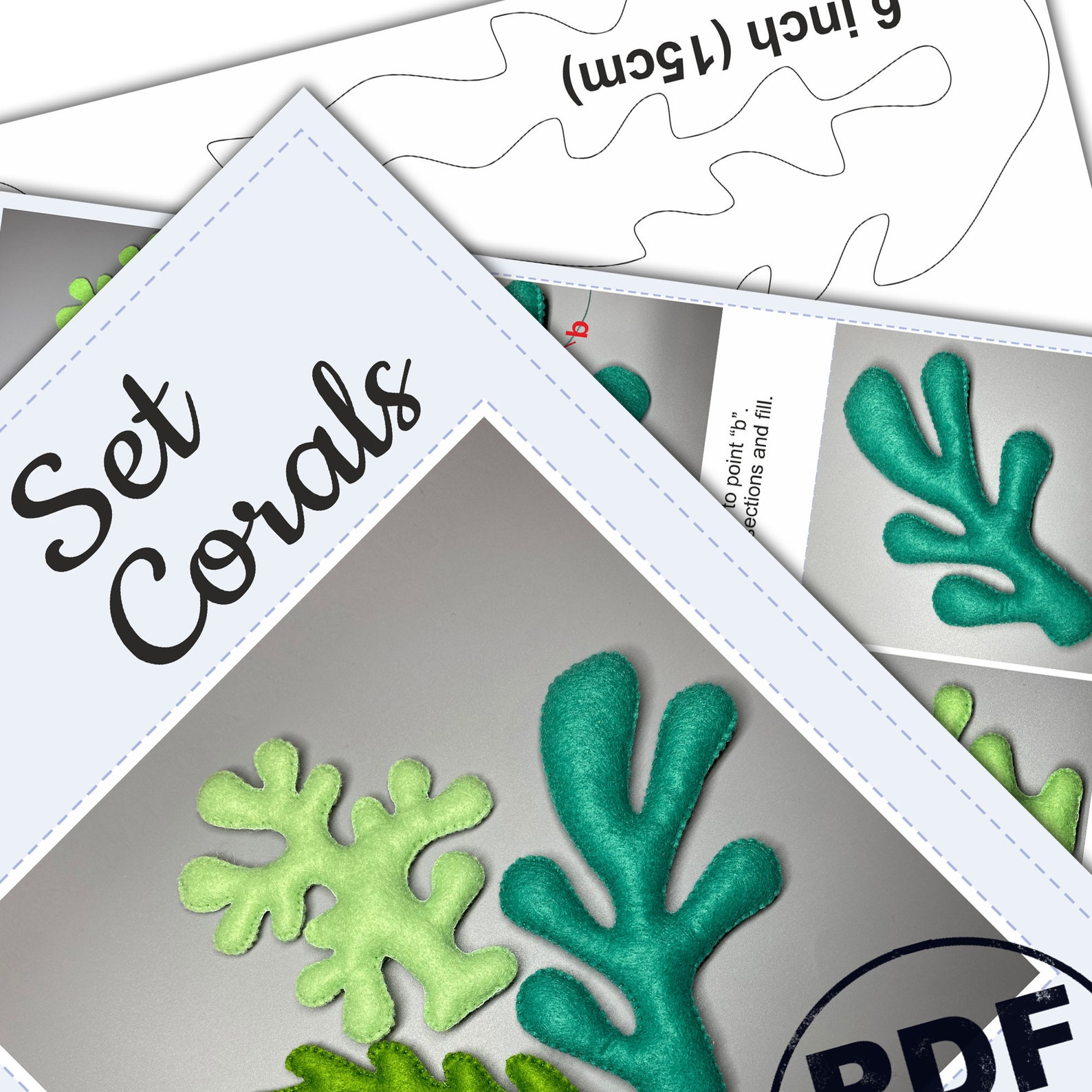 Coral and Seaweed Sewing Pattern PDF. Ocean Easy Beginner Pattern. Felt ...