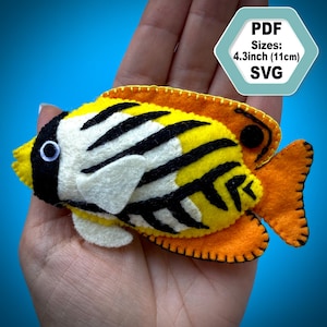Felt Fish Sewing Pattern PDF and SVG. Felt Fish Pattern. Tropical Fish ...