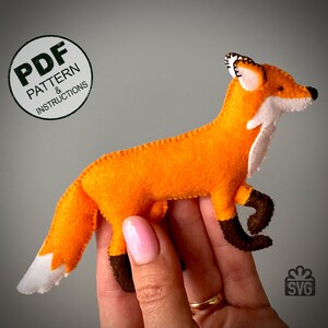 Fox Sewing Pattern PDF and SVG. Stuffed Fox Pattern. Felt Animals Pattern. Stuffed Toys Sewing ...