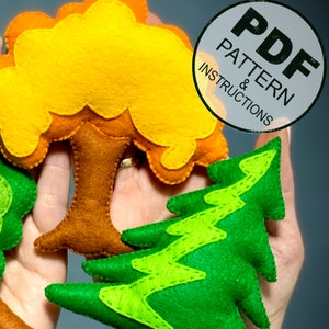 Felt Trees Sewing Pattern PDF. Woodland Pattern. Farm Decor Easy Sewing ...
