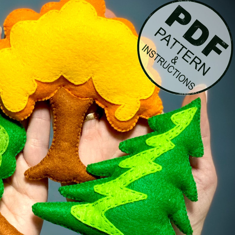 Felt Trees Sewing Pattern PDF. Woodland Pattern. Farm Decor Easy Sewing ...