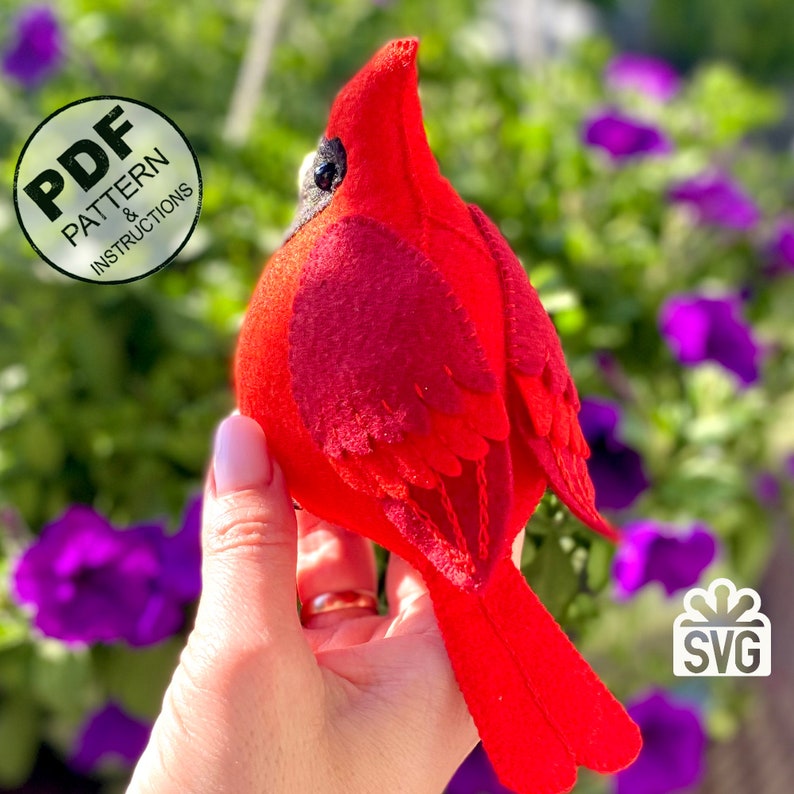 Felt Birds Sewing Pattern PDF and SVG. Felt Toys Pattern. Felt Animals Pattern and Step by Step ...