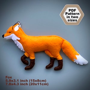 Fox Sewing Pattern PDF and SVG. Stuffed Fox Pattern. Felt Animals Pattern. Stuffed Toys Sewing ...