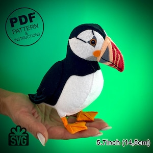 Felt Puffin Bird Sewing Pattern PDF and SVG. Felt Birds Pattern and ...