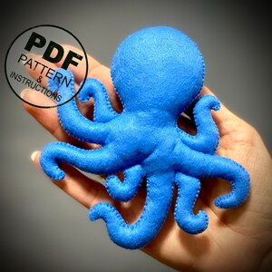 Felt Octopus Sewing Pattern, Coastal Nursery Decor (PDF Pattern) - Etsy