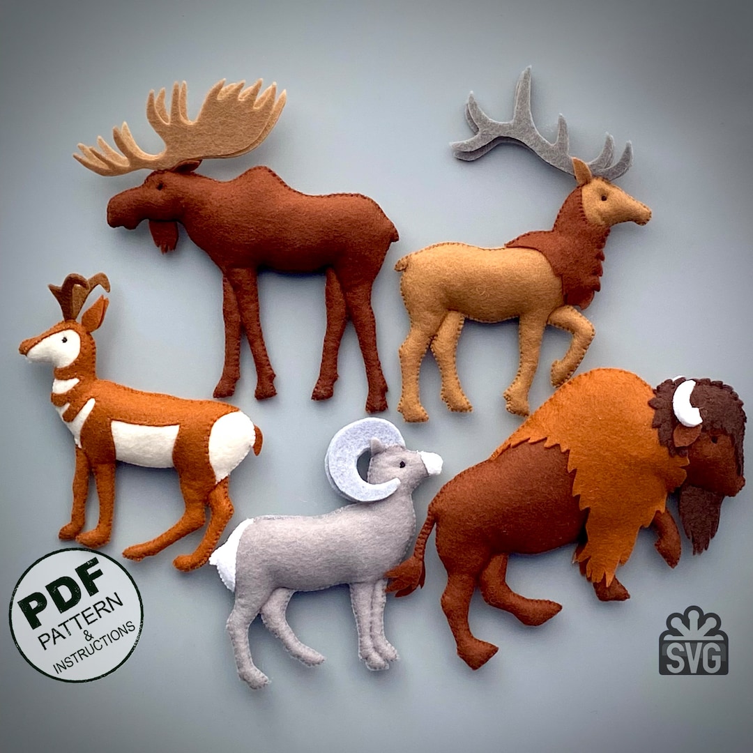 Felt Animals Sewing Pattern and SVG. Woodland Pattern. Yellowstone ...