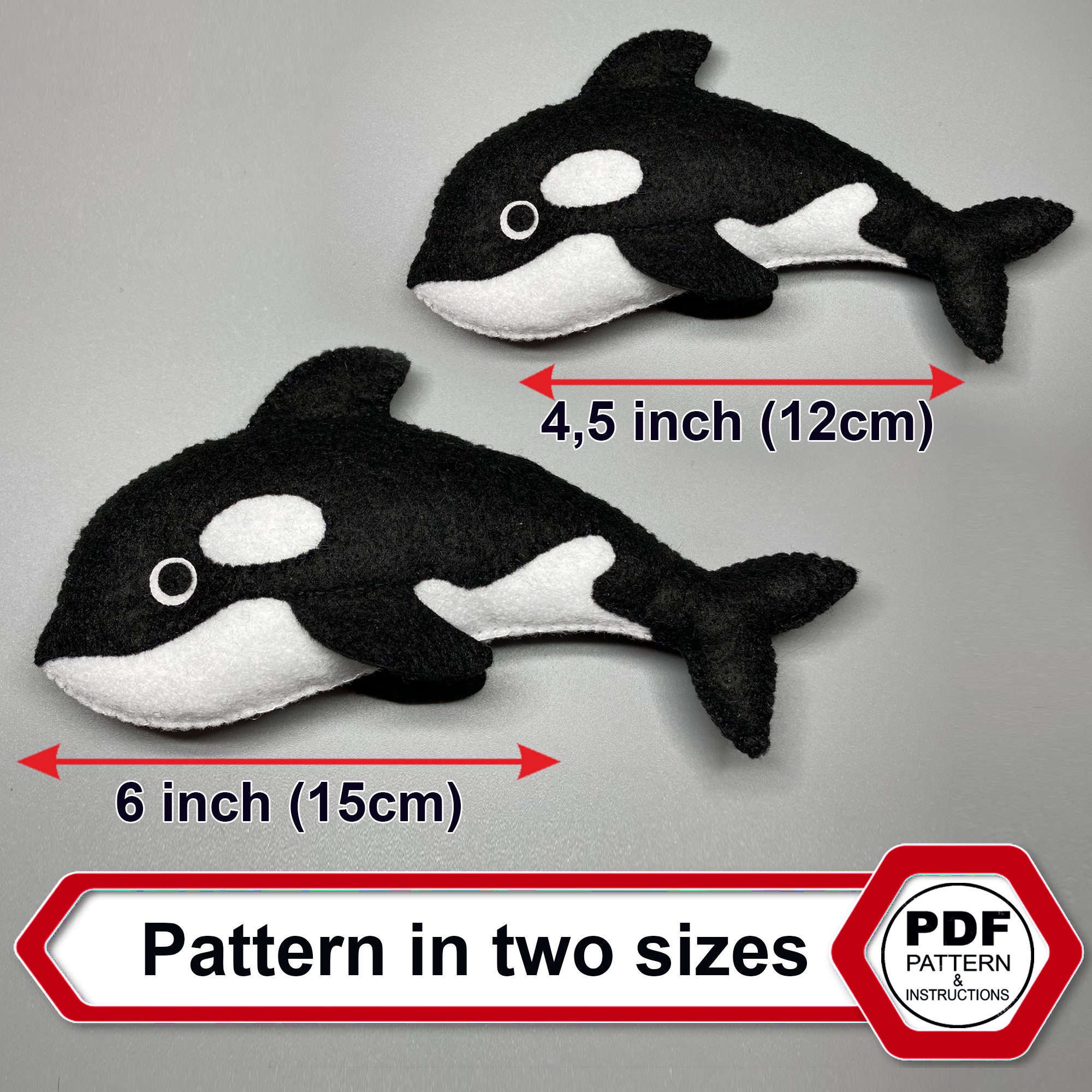 Orca Sewing Pattern PDF. Sea Animals Sewing Pattern. Whale. - Etsy