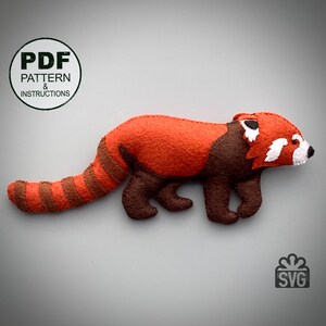Red Panda Sewing Pattern PDF and SVG. Felt Animals Pattern. Felt Toys ...