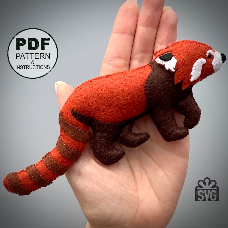 Felt Red Panda Sewing Pattern, DIY Animal Toy (PDF & SVG) - Etsy